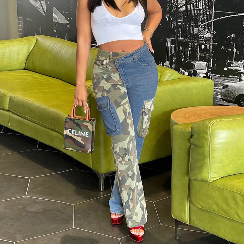 Women-s-Fashion-Trend-Denim-New-Product-Color-Contrast-Personalized ...