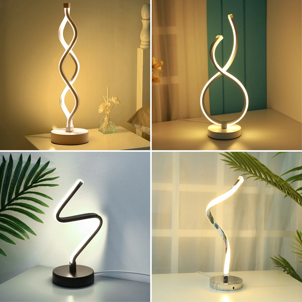 현대 Led 테이블 램프 북유럽 스타일 아크릴 금속 책상 램프 침실 머리맡 장식 조명 홈 거실 Led 야간 조명