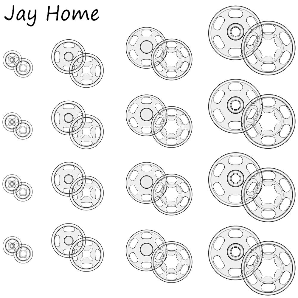 40-Pairs-Plastic-Button-Snap-Fasteners-Invisible-Press-Studs ...