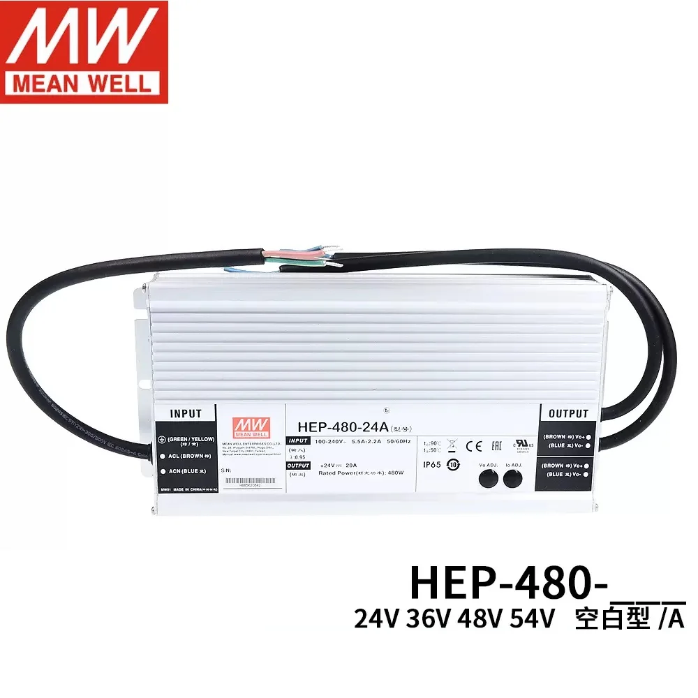 HEP-480 MEAN WELL Switching Power Supply 24A 36A 48A 54A Industrial IP68 Resistant to harsh ...