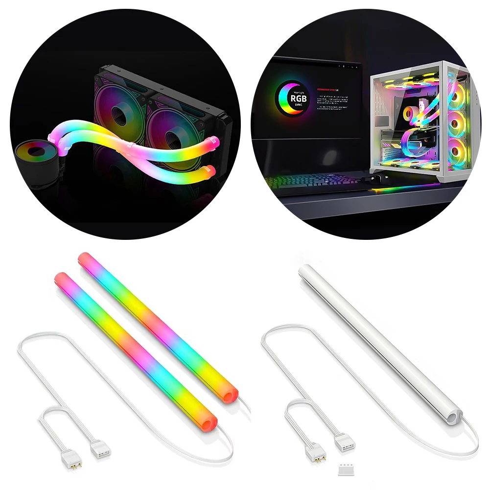 2-PCS-Silicone-Hose-Pipe-Aura-Sync-5V-3PIN-ARGB-Tube-Sleeve-Water ...