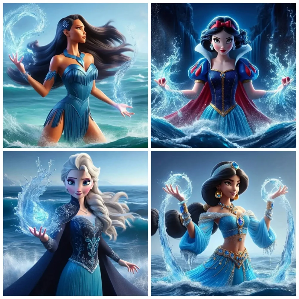 Disney-Cartoon-5D-Diamond-Mosaic-Snow-White-Painting-Elsa-Jasmine ...