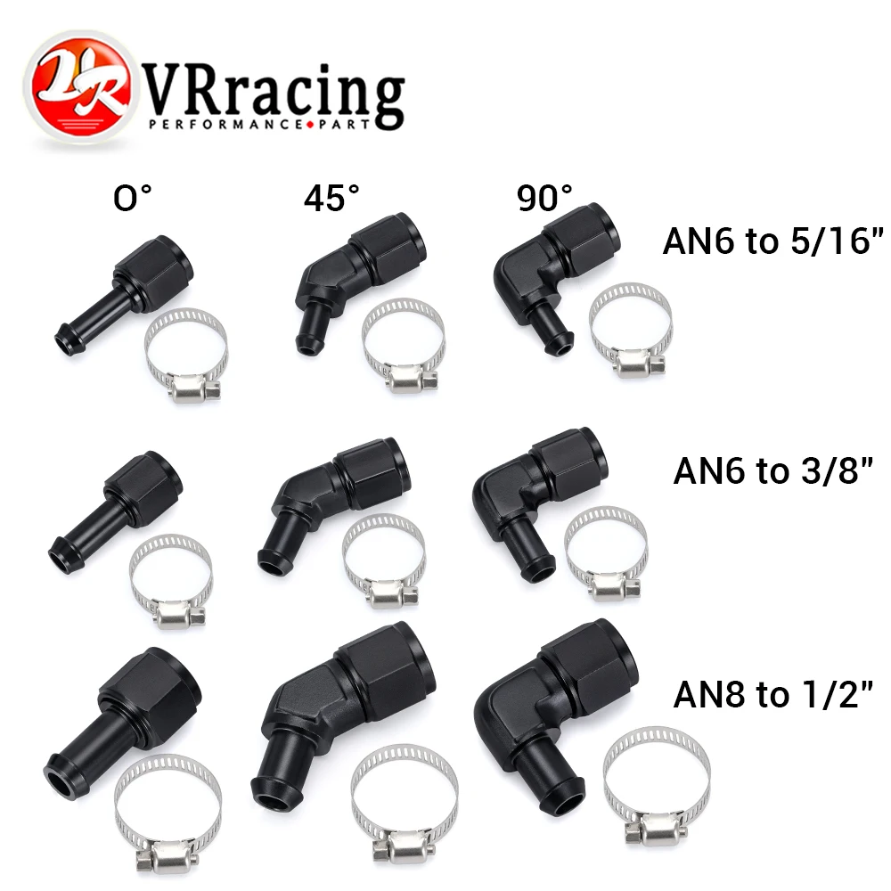 Female-AN6-AN8-Swivel-Barb-Fittings-Adapter-0-45-90-Degree-Quick ...