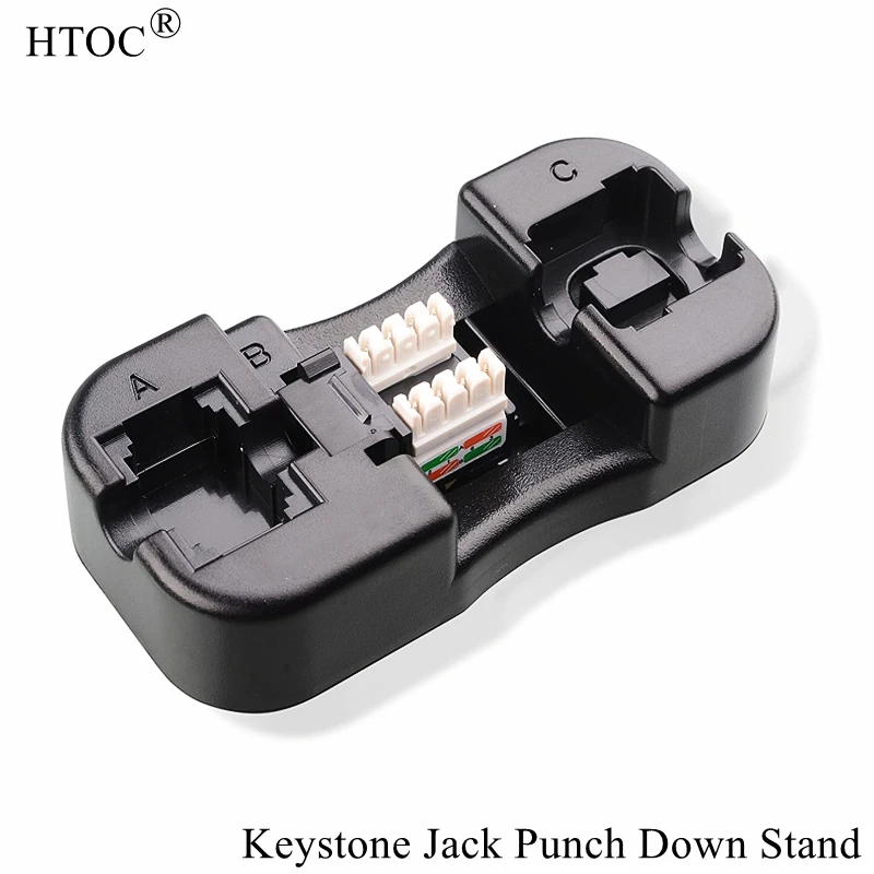 HTOC Universal RJ45 Cat6/Cat5E/Rj11/12 Keystone Jack Punch Down Stand ...