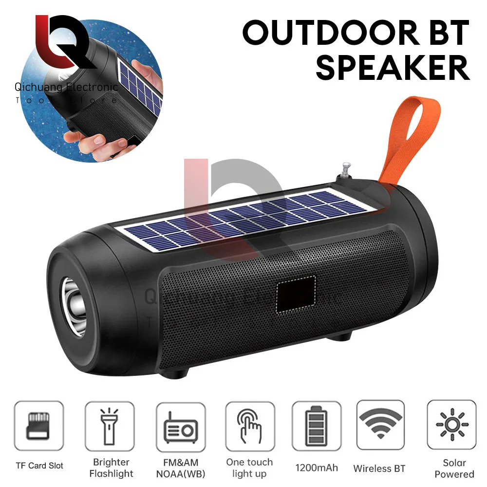 Solar-Boombox-Outdoor-Speaker-10W-USB-Portable-Wireless-Column ...
