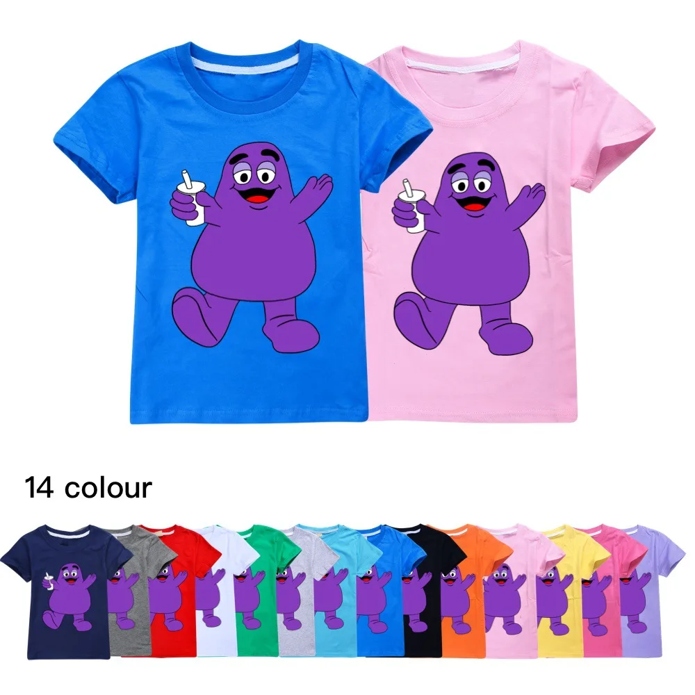 Grimace-Grimace-Shake-Kids-T-shirt-Girls-Kawaii-Kids-Clothes-Cute ...