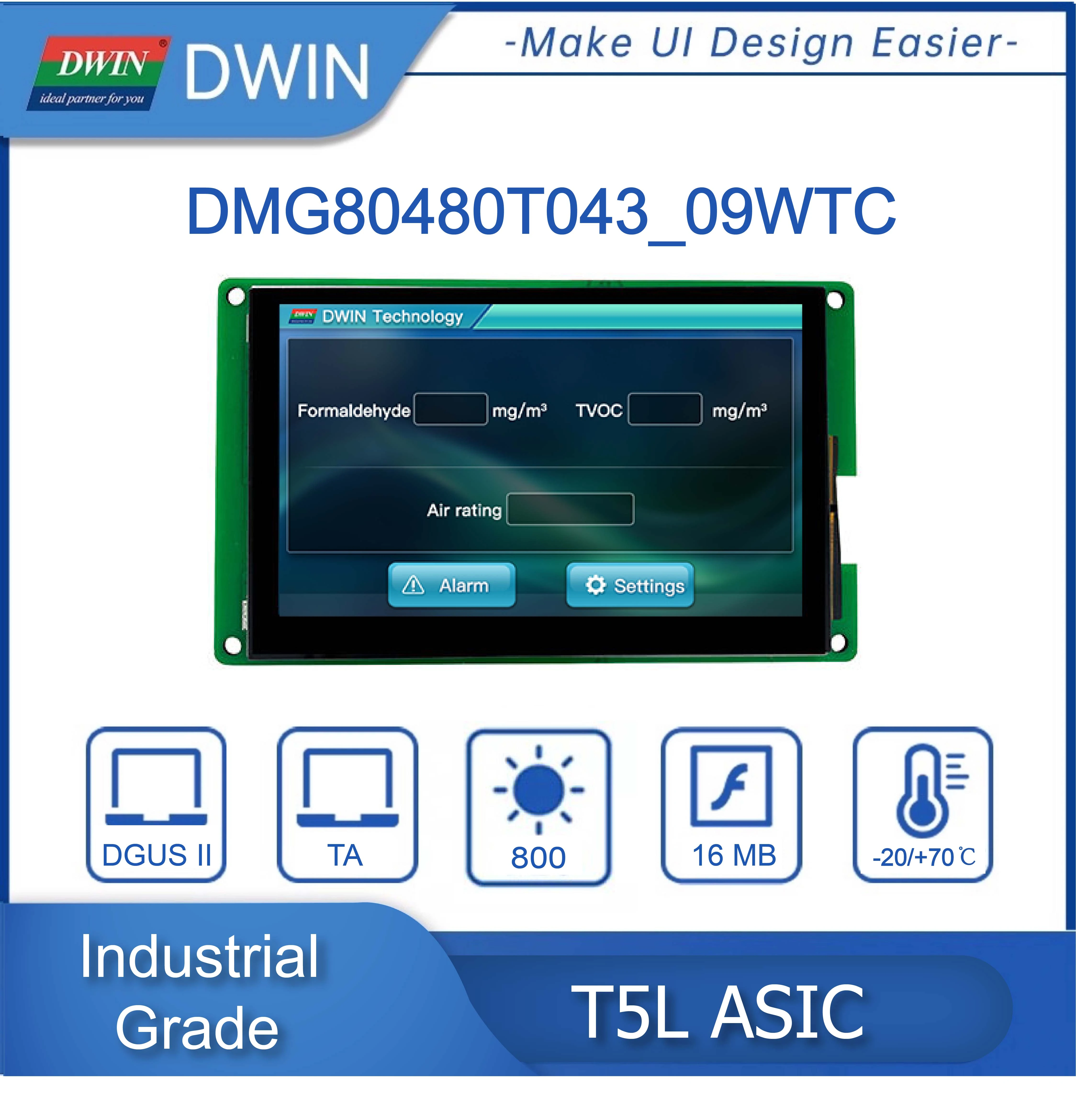 DWIN arduino/stm32/esp32 4.3 inç 480*800 IPS TFT LCD ekran HMI ...
