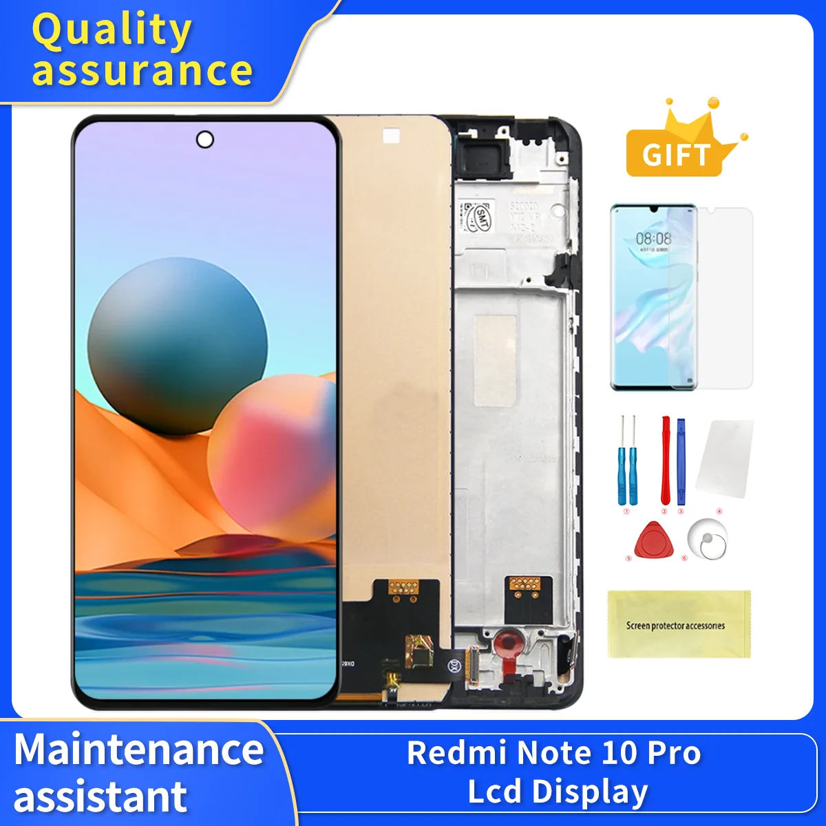 Peças LCD Display Touch Screen Digitizer, Xiaomi Redmi Note 10 Pro, 100 ...