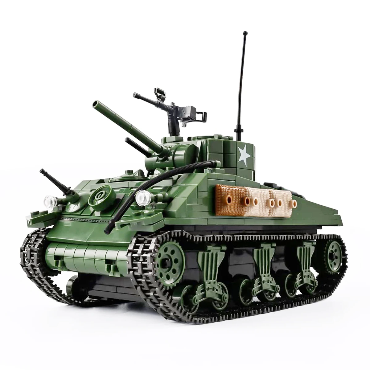 Sherman-M4A1-Tank-Construction-WW2-Military-Model-Building-Kit-for ...