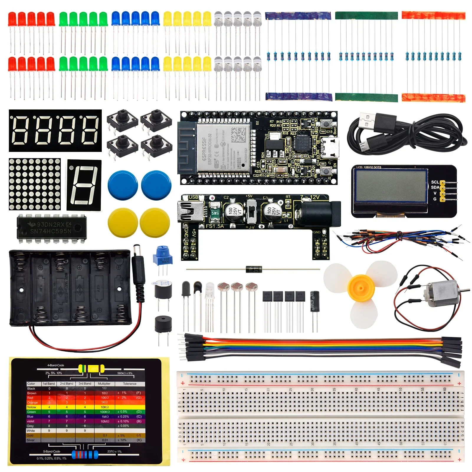 KEYESTUDIO ESP32 Ultimate Learning Kit with 35+ Sensors for Arduino & Python Programming : Gearbest