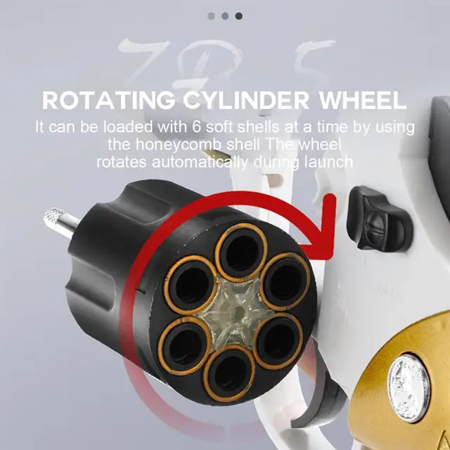 Revolver Airsoft Pistol Paintball Soft Bullet Gun Simulation Model Toy ...