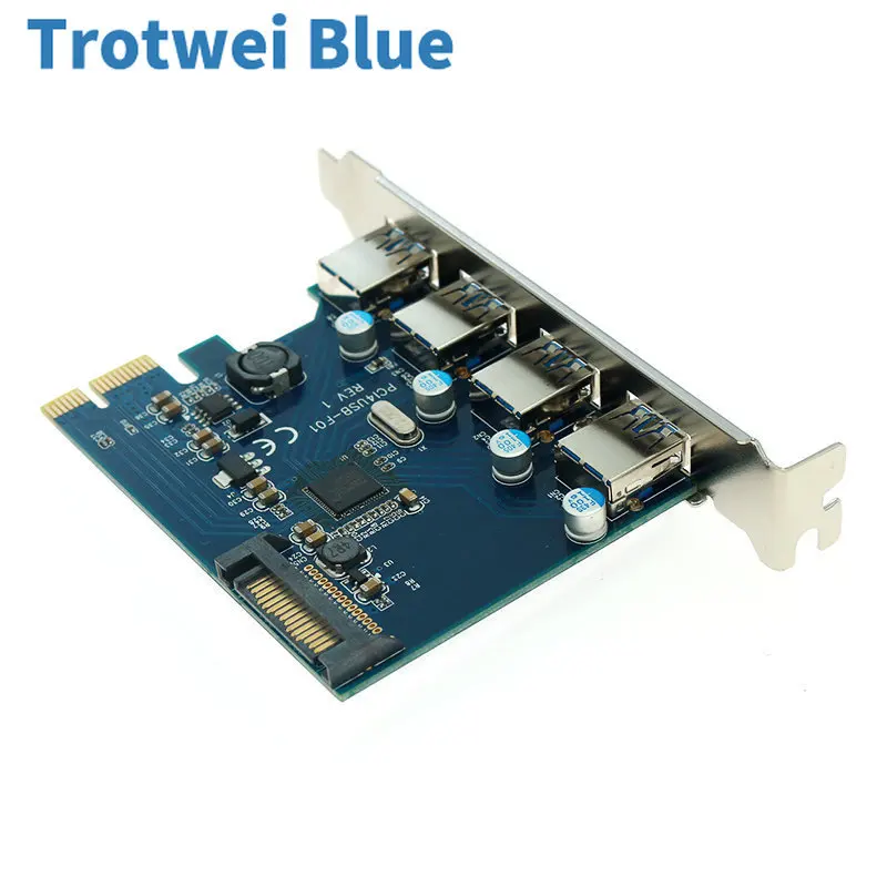 USB 3.0 PCI express Expansion Card 4 port PCI-E to USB3.0 Computer Expansion Card PCIe USB ...