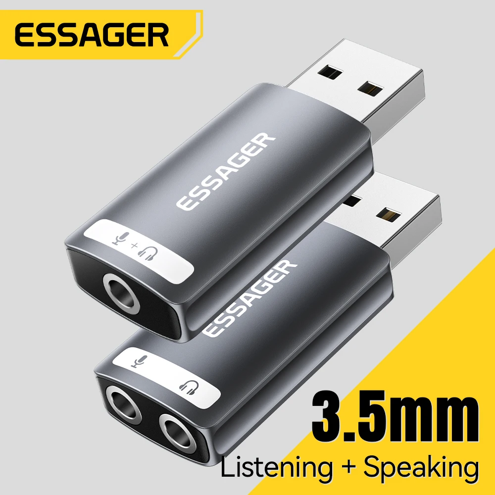 Essager-kartu-suara-USB-kartu-suara-Mini-eksternal-USB-ke-3-5mm-adaptor ...