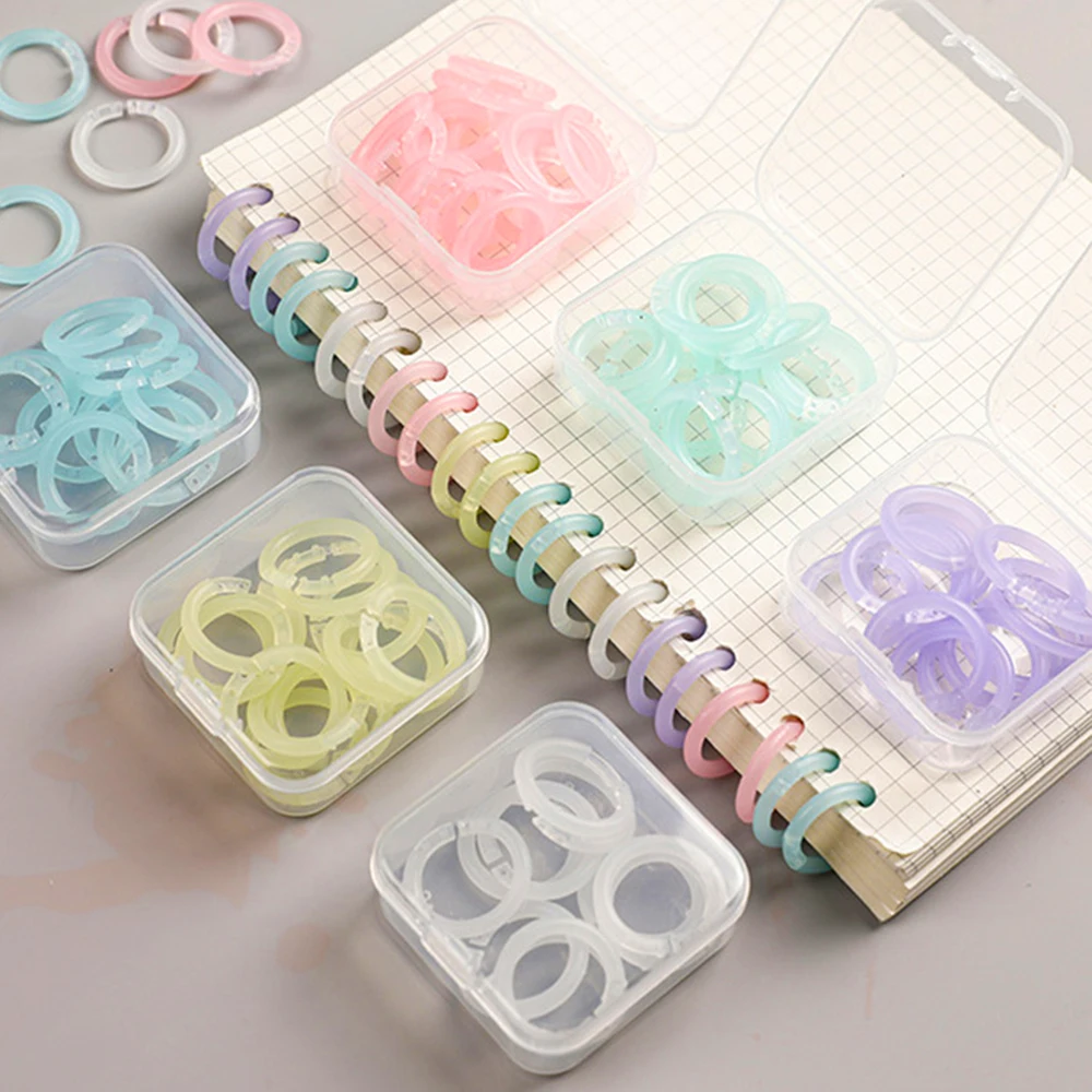 20Pcs-box-Plastic-Ring-Binder-15mm-Colorful-DIY-Albums-Circle-King-Ring ...