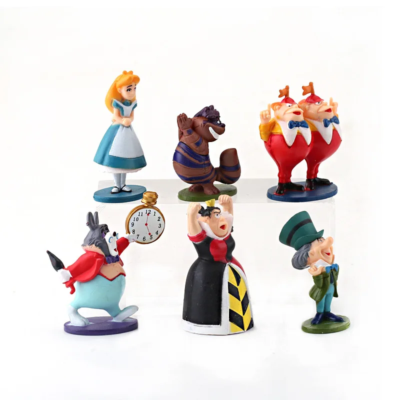 Disney Alice Adventures In Wonderland 6pcs/set Cartoon Anime Action ...