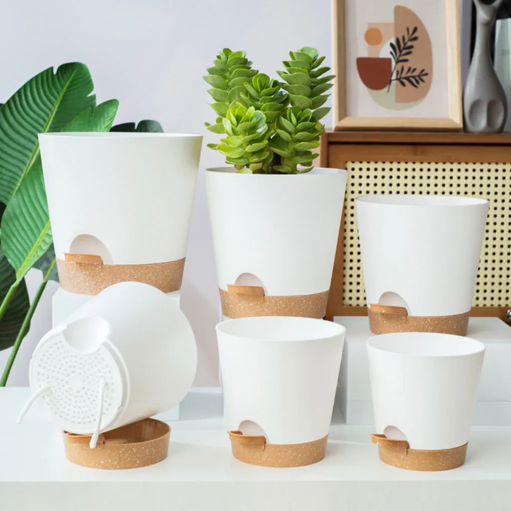 Macetas-de-pl-stico-para-interiores-con-agujeros-de-drenaje-dep-sito-de ...
