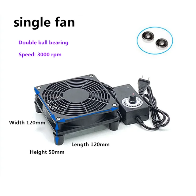 TV Box Router Fan Hoog Luchtvolume Rustig 120mm 12V met Snelheid ...