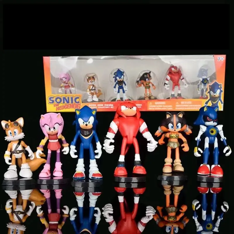 2022 New 6pcs/set Action Figure Ultrasonic Mouse Anime Figure Toy Sonic ...