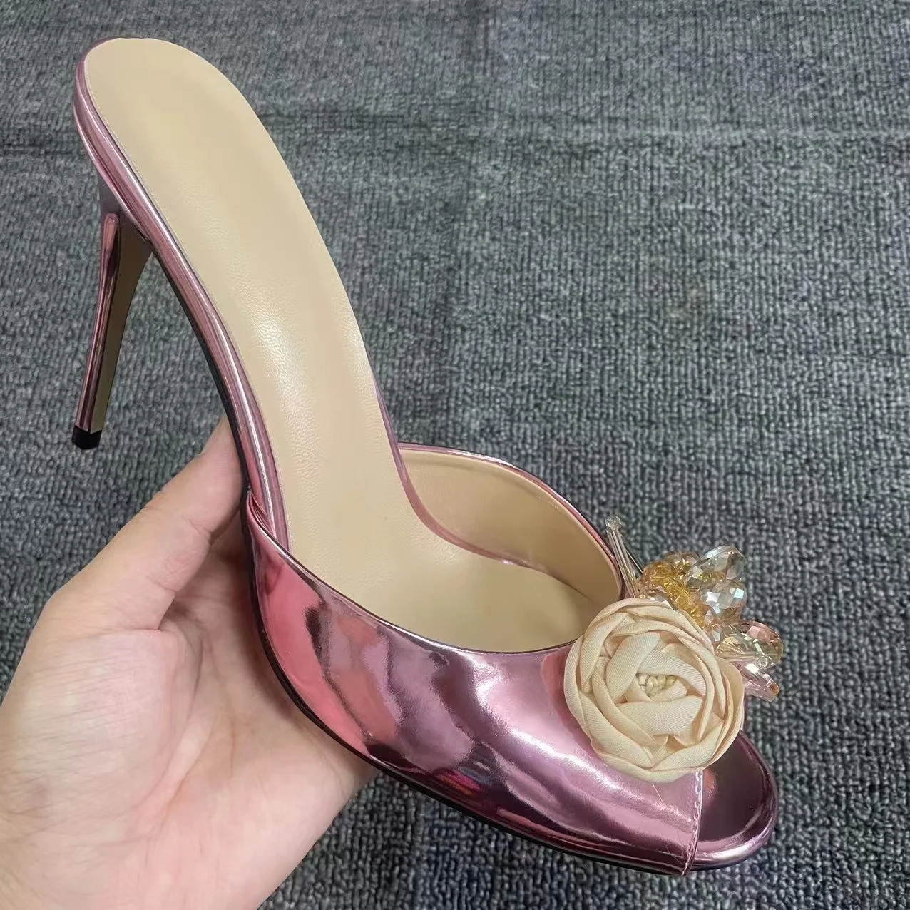 2024-Elegant-Rose-Flowers-Open-Toe-Gold-Blue-Sandals-Women-s-Stiletto ...