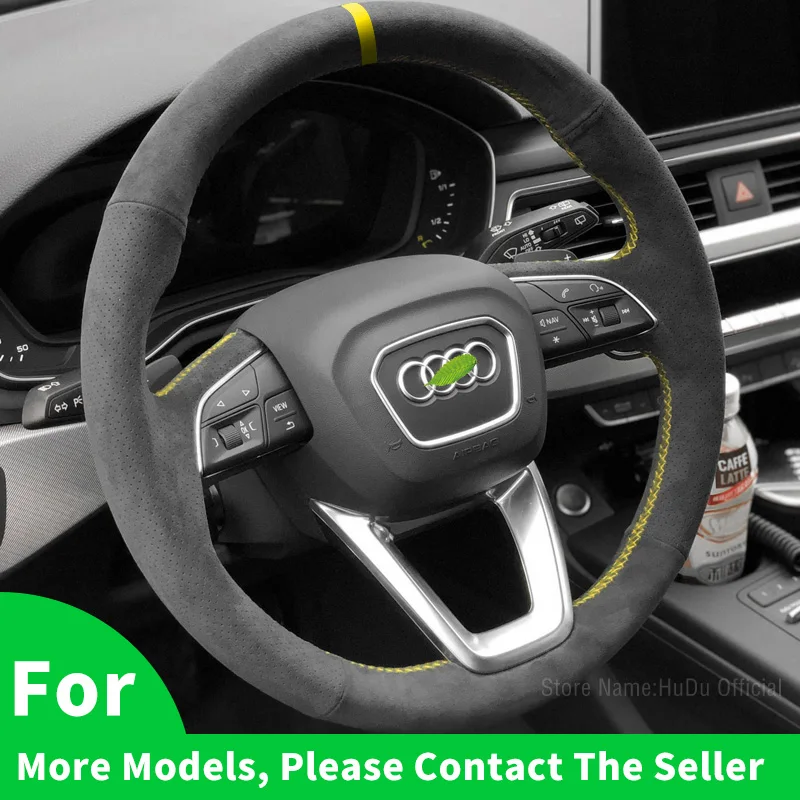 Schwarz Alcantara Leder Wildleder Weiche DIY Auto Lenkrad Abdeckung Für ...