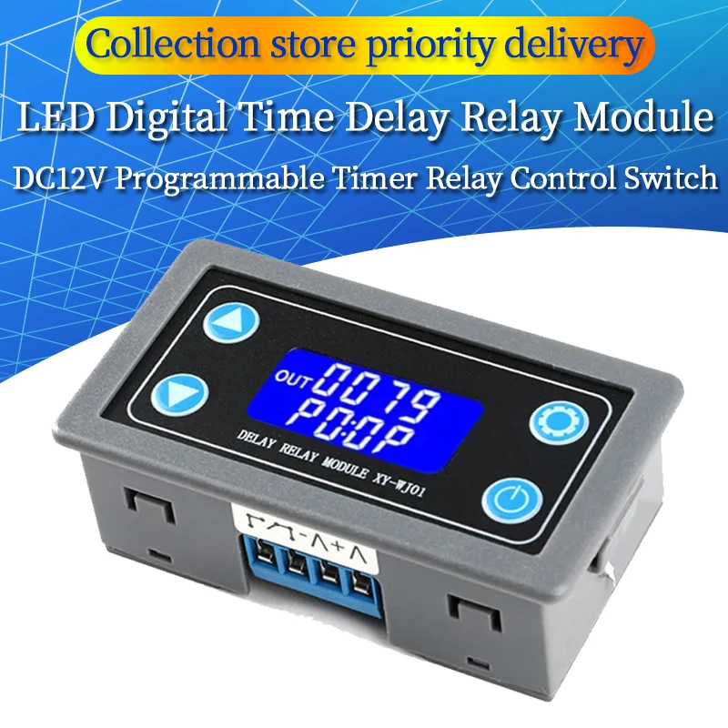 DC12V-LED-Digital-Time-Delay-Relay-Module-Programmable-Timer-Relay-Control-Switch-Timing-Trigger ...