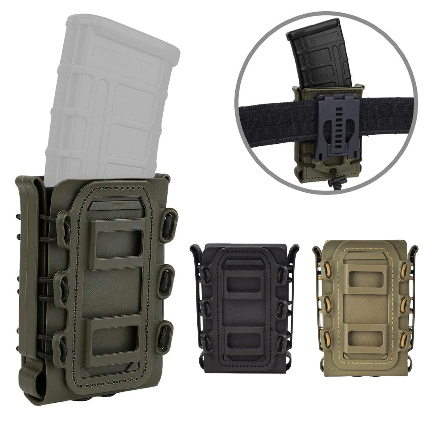 5.56 Magazine Pouch Carrier Fast Mag Flexible Molle for AK 74/47 AR M4 ...