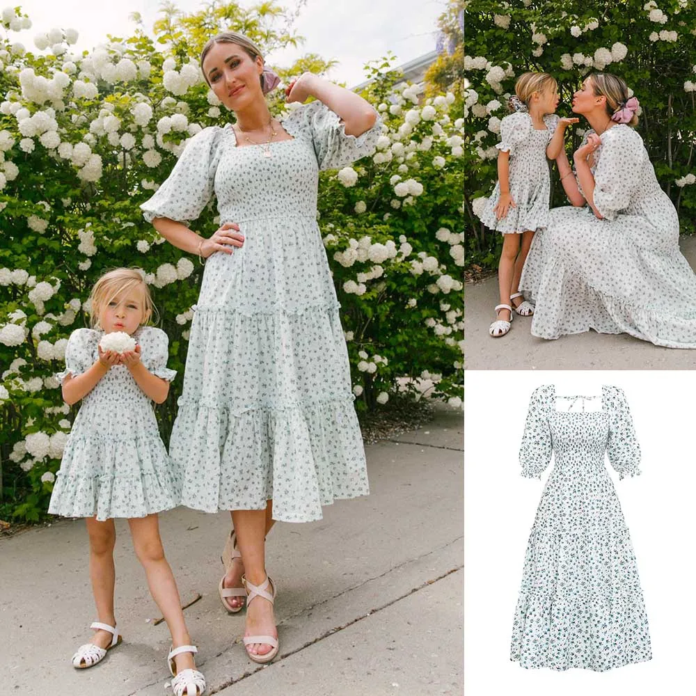 Family-Matching-Dresses-Mom-and-Kids-Family-Matching-Outfits-Mommy-and ...