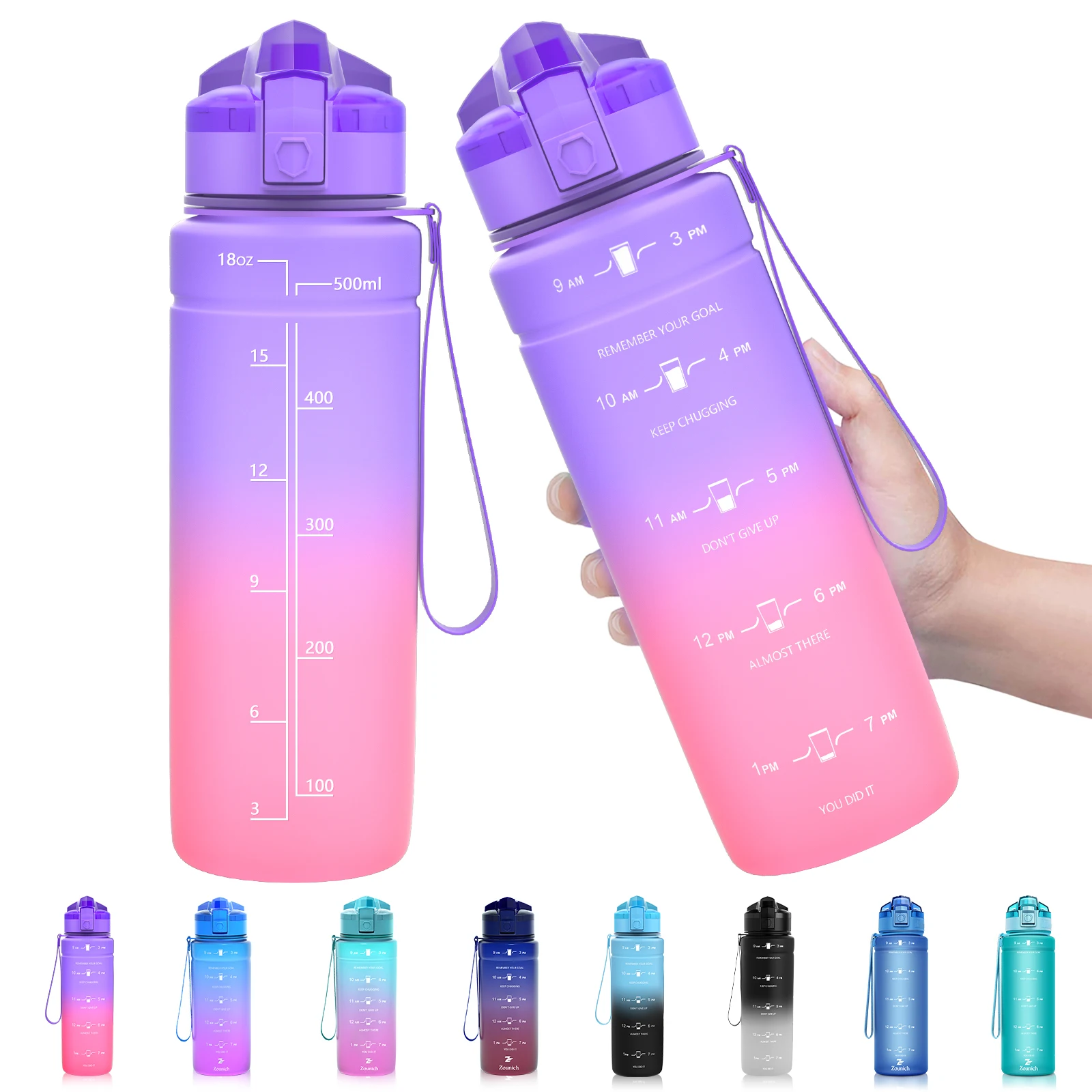 Tritan-BPA-Free-Water-Bottle-With-Time-Marker-500-700-1000ml-Leakproof ...