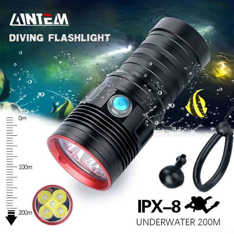IPX8-Diving-Flashlight-8000-Lumens-Professional-Waterproof-Scuba-Diving ...