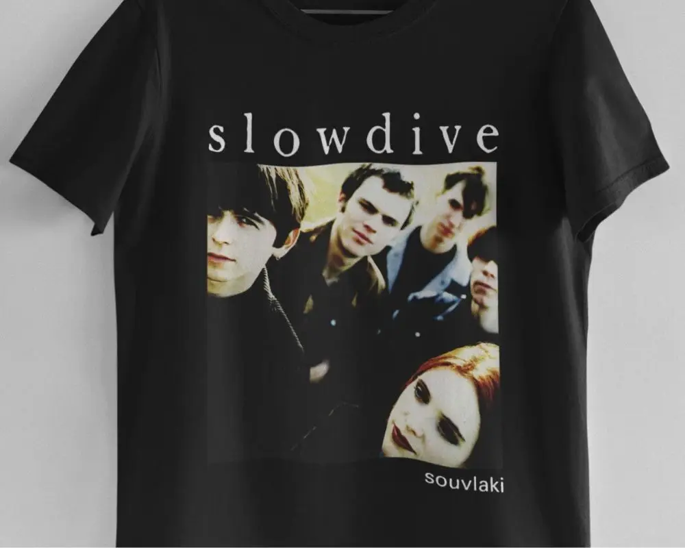 Slowdive-Vintage-90s-Band-T-Shirt-gola-redonda-preta-mangas-longas-ou ...