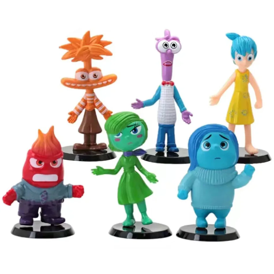 Juego de 6 figuras de Disney Inside Out para niños, muñecos de acción de tristeza, alegría y ...