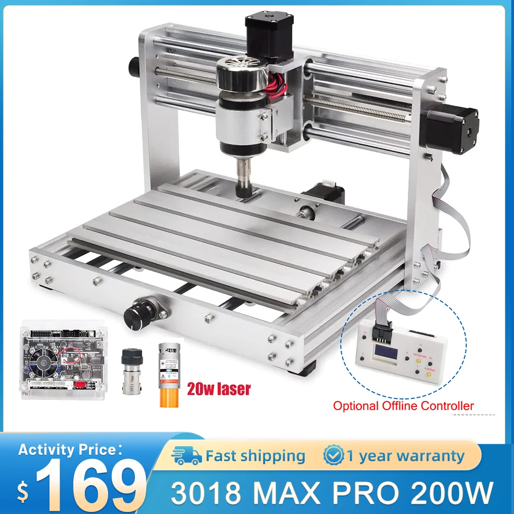 Laser-Engraver-CNC-3018-Max-With-ER11-200W-Spindle-20W-Engraving ...