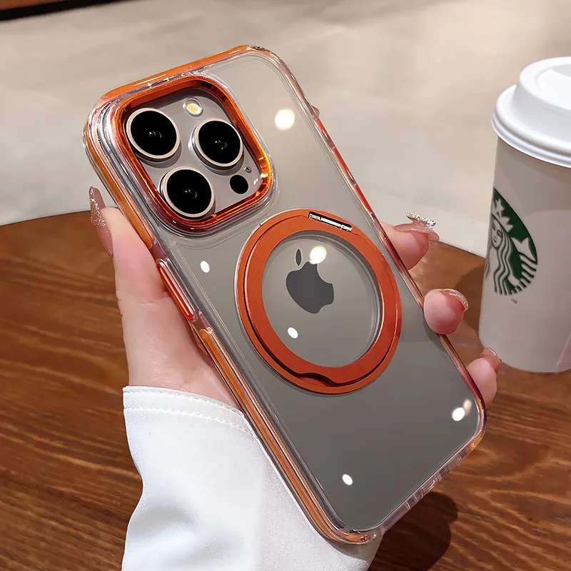 Airbag Armor Anti-skid Transparent Case for iPhone 15 Pro Bracket ...