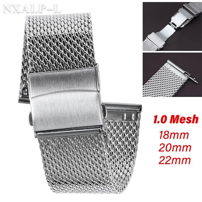 Universal-1-0-Milanese-Watch-Band-18mm-20mm-22mm-Mesh-Loop-Stainless ...