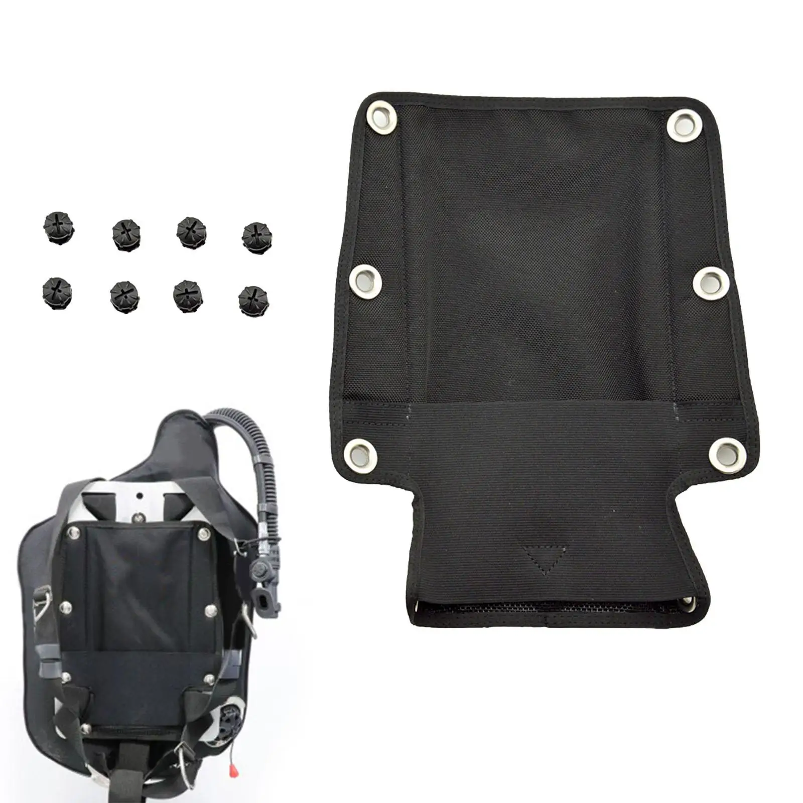 Scuba-Diving-Backplate-Pad-W-Screws-with-Storage-Pocket-Nylon-for ...