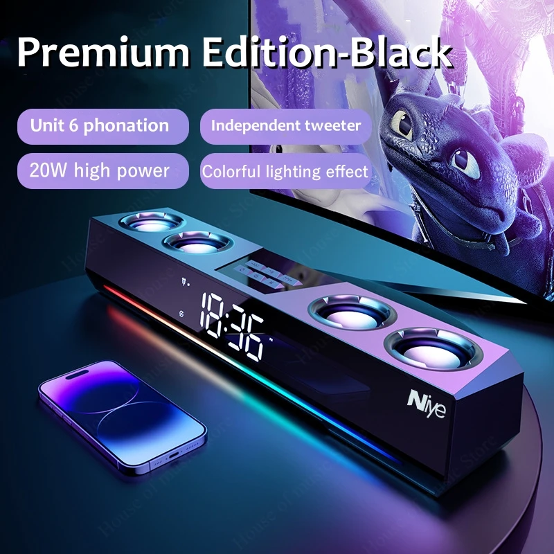 Wireless Bluetooth Game Speaker Portable Computer Speaker with LED ...