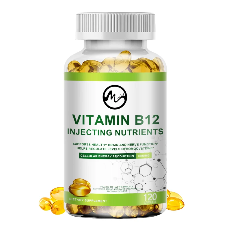 Mutsweet High Potency Vitamin B12 Capsules 1000mcg Supports Energy Metabolism Nervous System ...