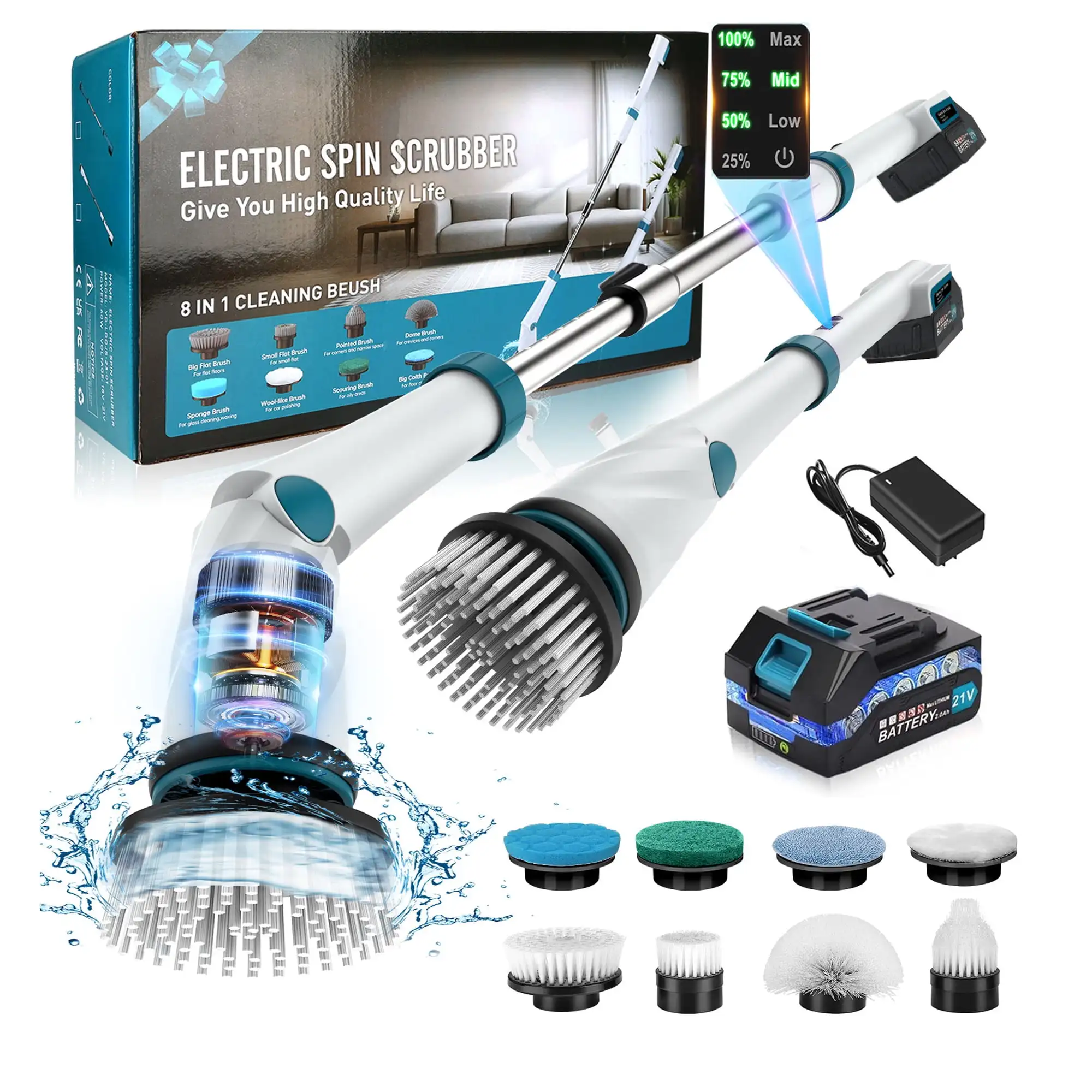 1200RPM-Electric-Spin-Scrubber-21V-Cordless-Cleaning-Brush-with ...