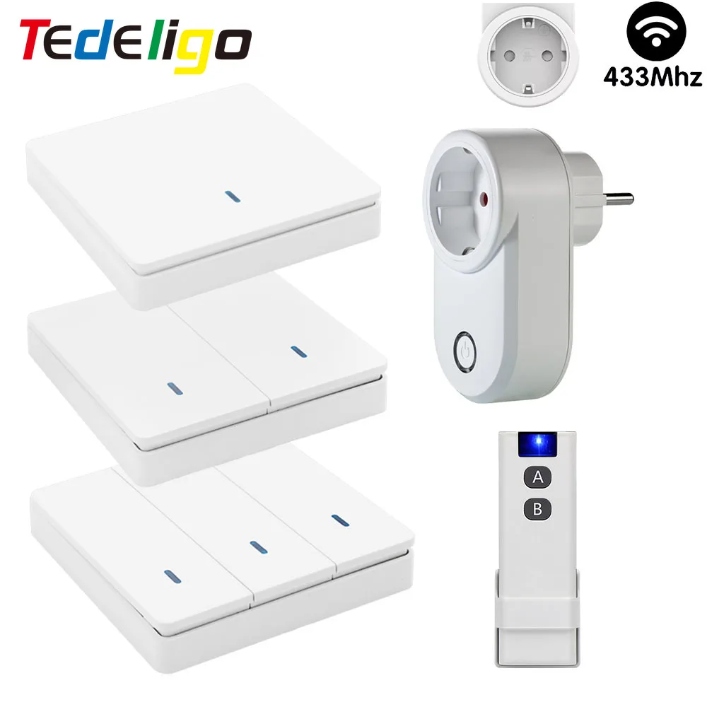 Rf 433mhz Wireless Remote Control Smart Socket Switch Eu Plug And 86 ...