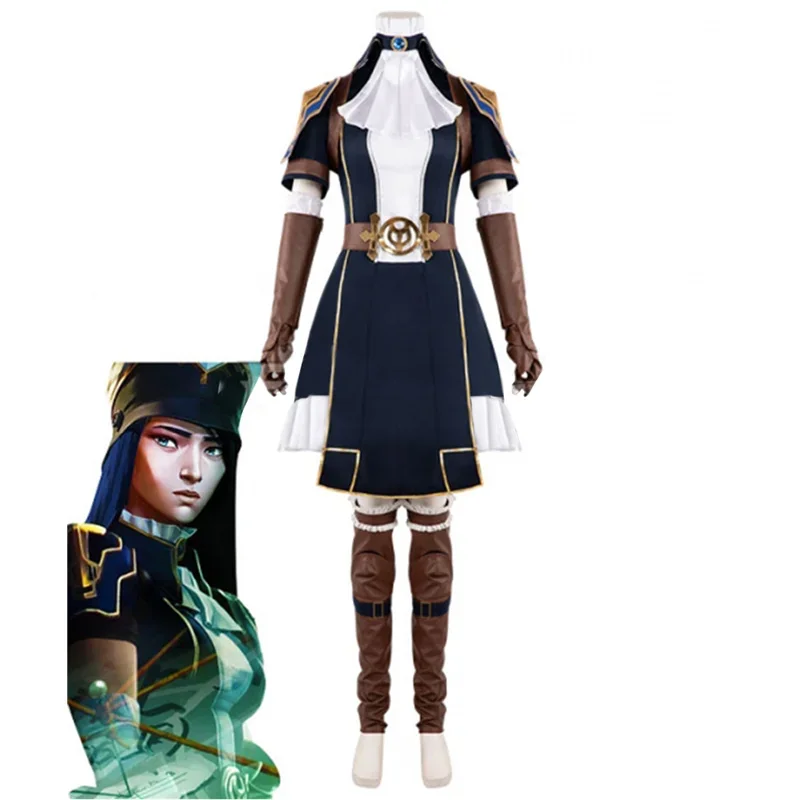 Jogo-LOL-Arcane-Caitlyn-Cosplay-Traje-O-Xerife-de-Piltover-Uniforme ...