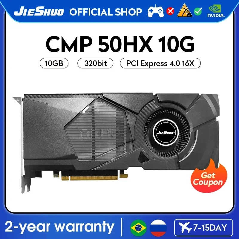 JIESHUO NVIDIA CMP 50HX 10GB Dedicated Mining Graphics Card GDDR6X GPU ...