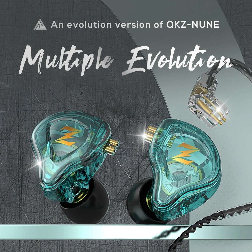 QKZ NUNE 3.5mm Wired In ear Earphones Dynamic Headset In Ear Monitor ...