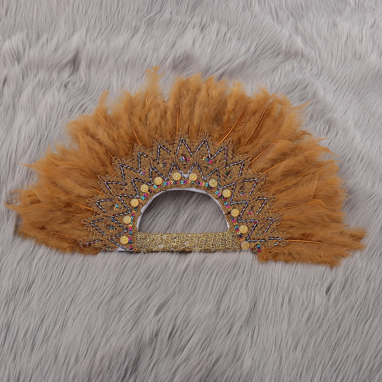 Feather Fan Peacock Mix Round Shaped African Hand Fan Feather ...
