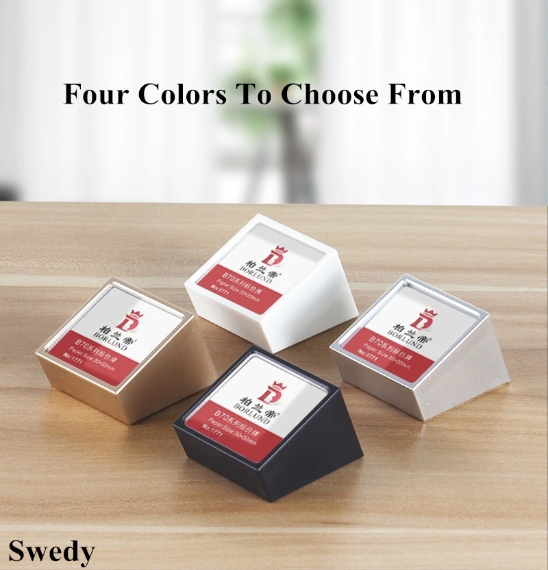 30x30mm Mini Plastic Price Tag Label Sign Holders Display Stand Name ...