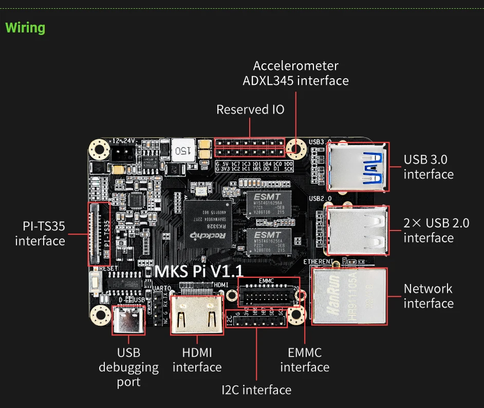Makerbase-mks Pi Placa Quad-core 64bits Soc Onboard Klipper 3.5 Tela Sensível Ao Toque Para ...