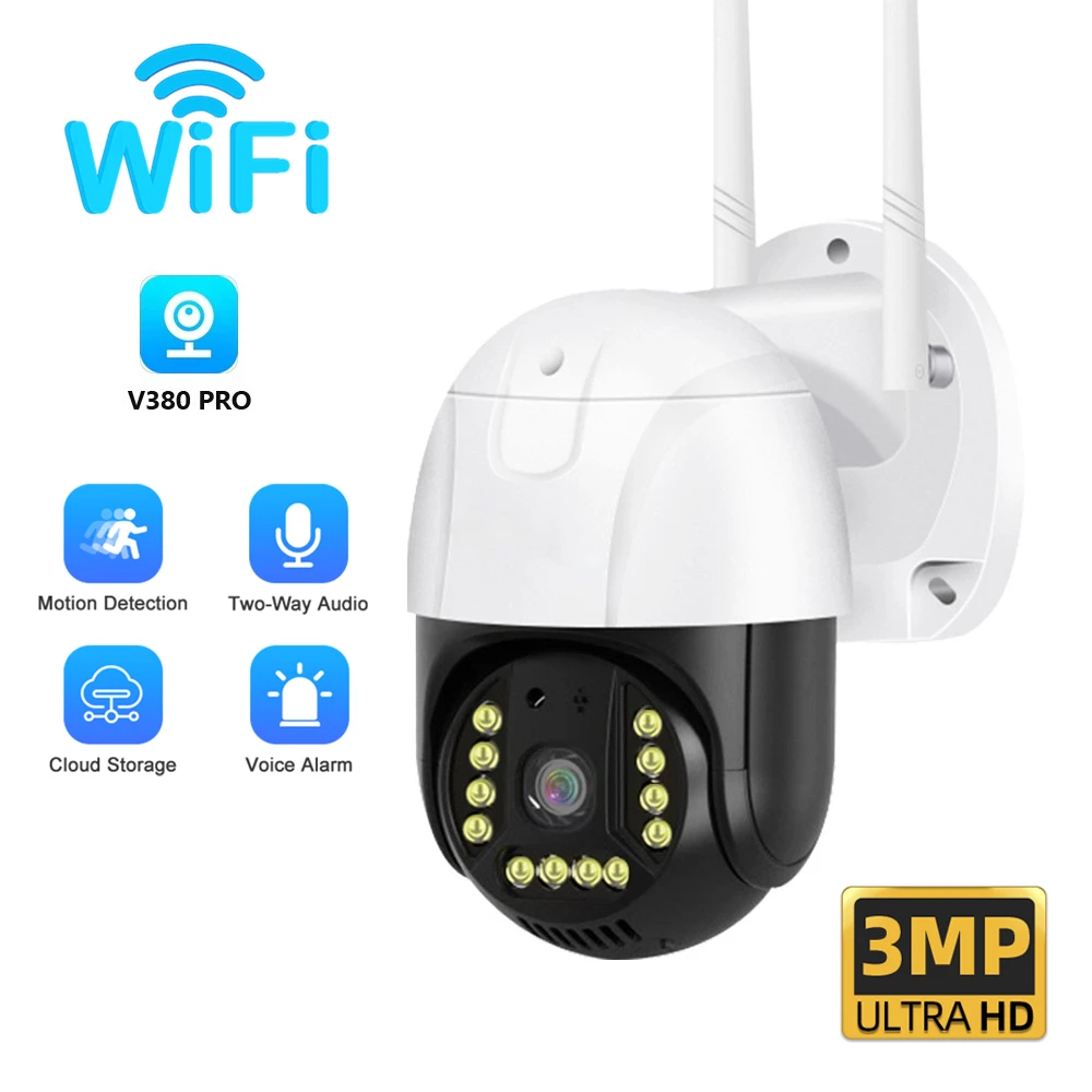 3MP Security Cameras Wi Fi Wireless Outdoor Waterproof Ip Camera V380 ...