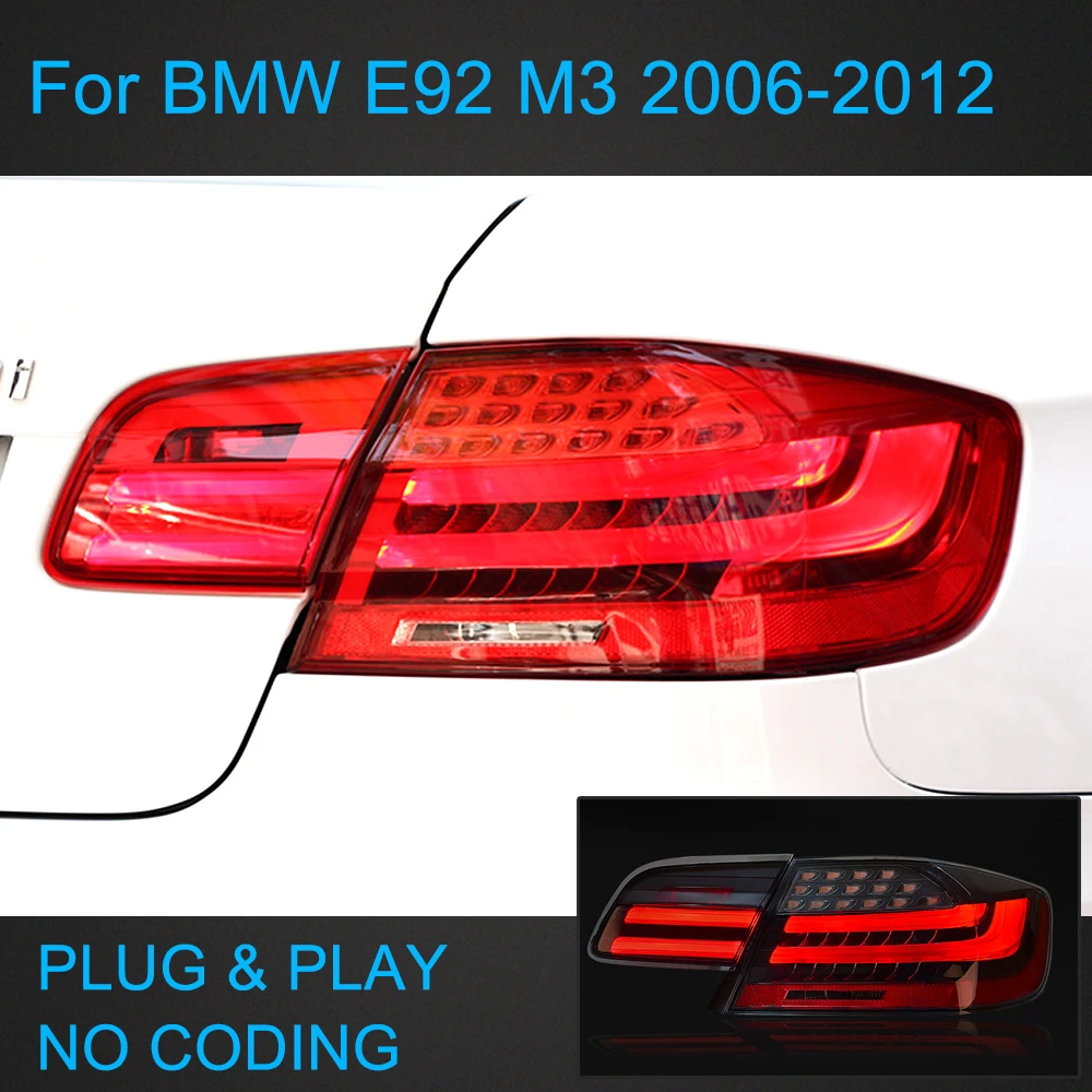1 Pair LED Tail Light Assembly for BMW E92 M3 330 335 2006-2012 Plug ...