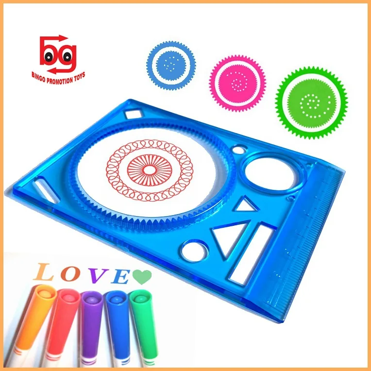 Spiral Art Set With Plastic Stencils