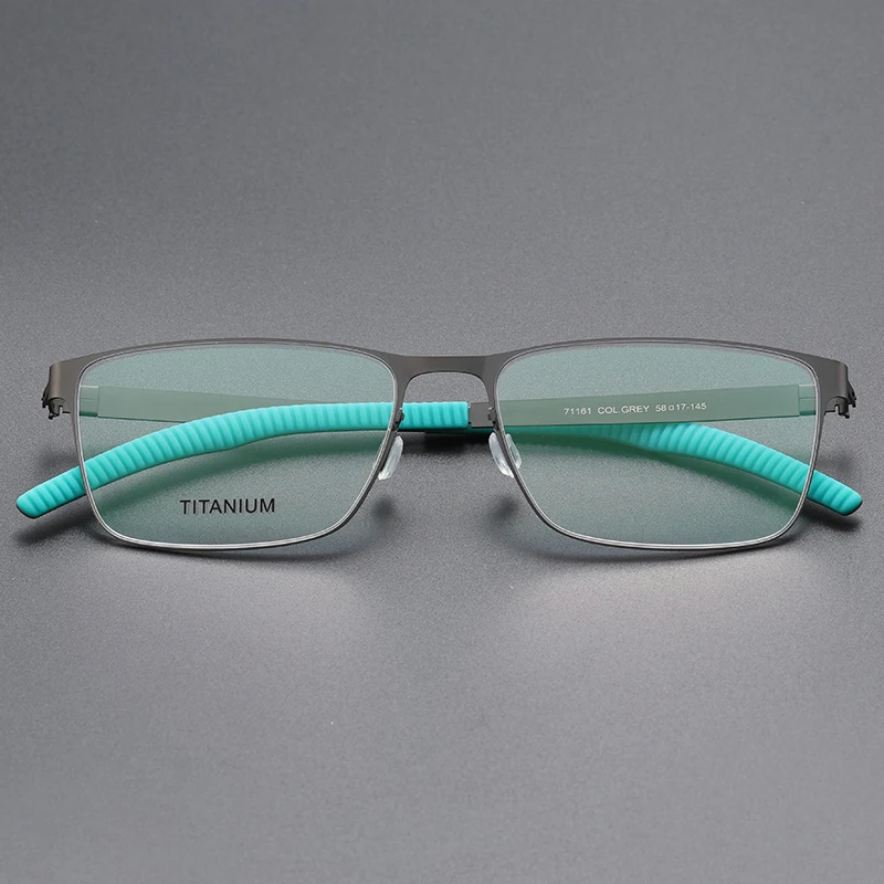 Germany-Rectangle-Screwless-Glasses-Frame-For-Men-Titanium-Ultra-light ...