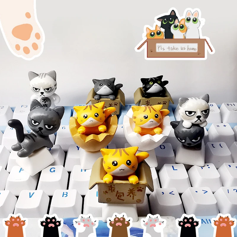 ECHOME-Cat-Theme-Keycap-Custom-Translucency-Persian-Cat-Cute-Keyboard ...